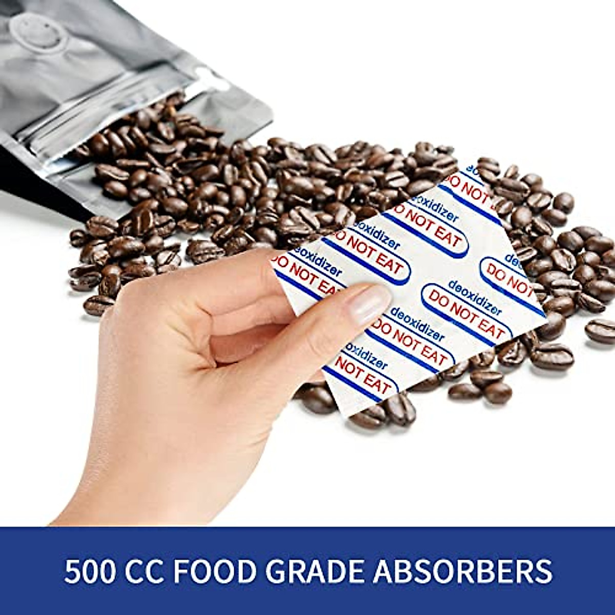 oxygen absorbers for food storage 500cc 120 PCS (10x PCS of 12) o2 absorbers food grade oxygen absorbers for Mylar Bags, Canning, Flour, Wheat,Freeze Dried Foods and Preserved Foods Long Term Storage