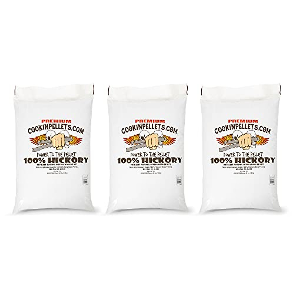 CookinPellets Premium Hickory Grill Smoker Smoking Wood Pellets, 40 Pound Bag (3 Pack)