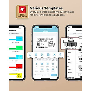 Phomemo Barcode Label Printer M110 Label Printer, Upgraded Bluetooth Portable Thermal Label Maker for Small Business, Address, Office, Home for Phone; for PC/Mac(USB), with 100pcs Labels, Snow White