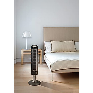Lasko 2519 3-Speed Wind Tower Fan with Remote Control, 38 Inch, Gray