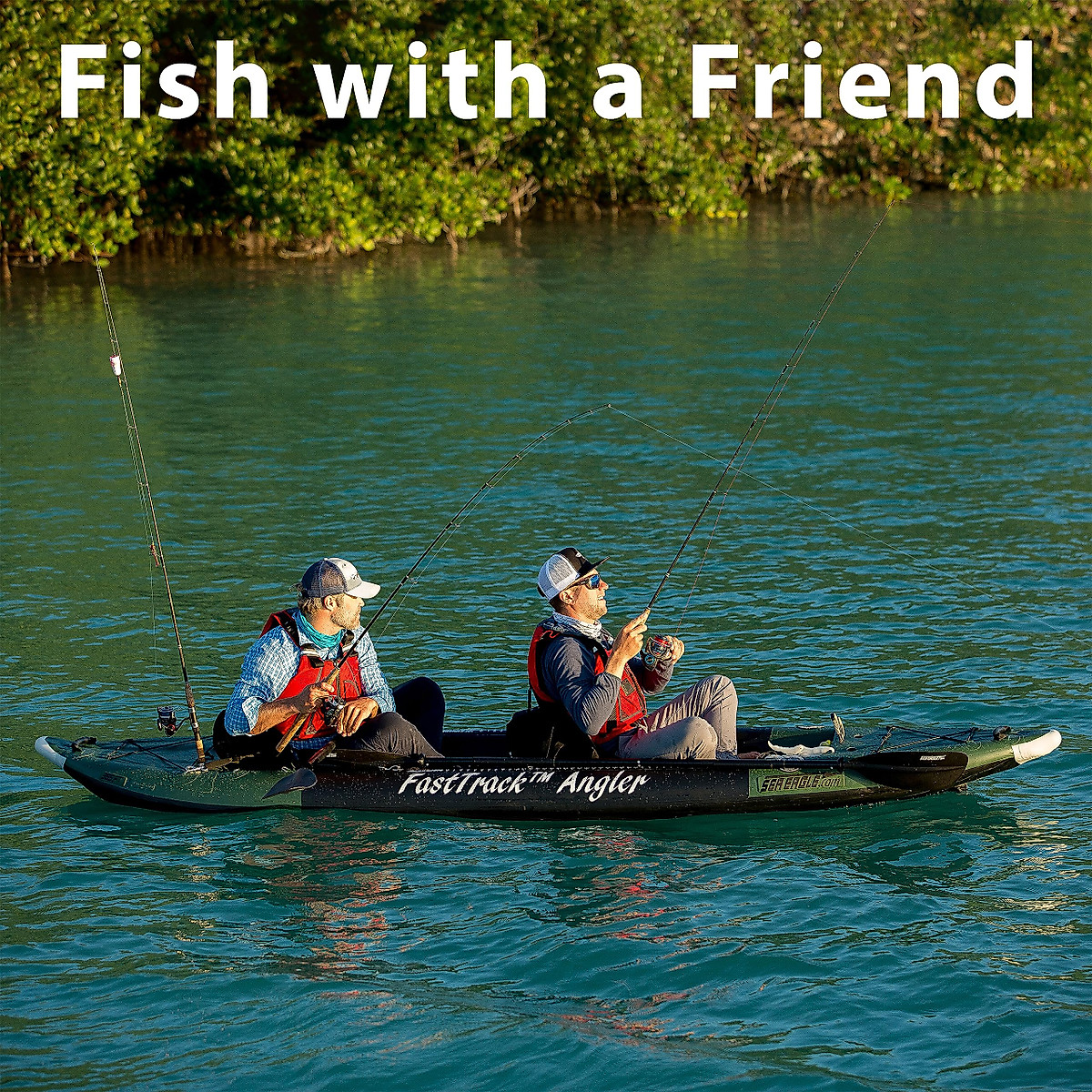 385FTA Fasttrack Angler 1–2-Person Inflatable Green Fishing Kayak-Rigid Keel, Drop Stitch Floor w/Seat(s), Paddle(s), Pump & Bag (385FTA Fasttrack Angler Pro Angler Kayak)