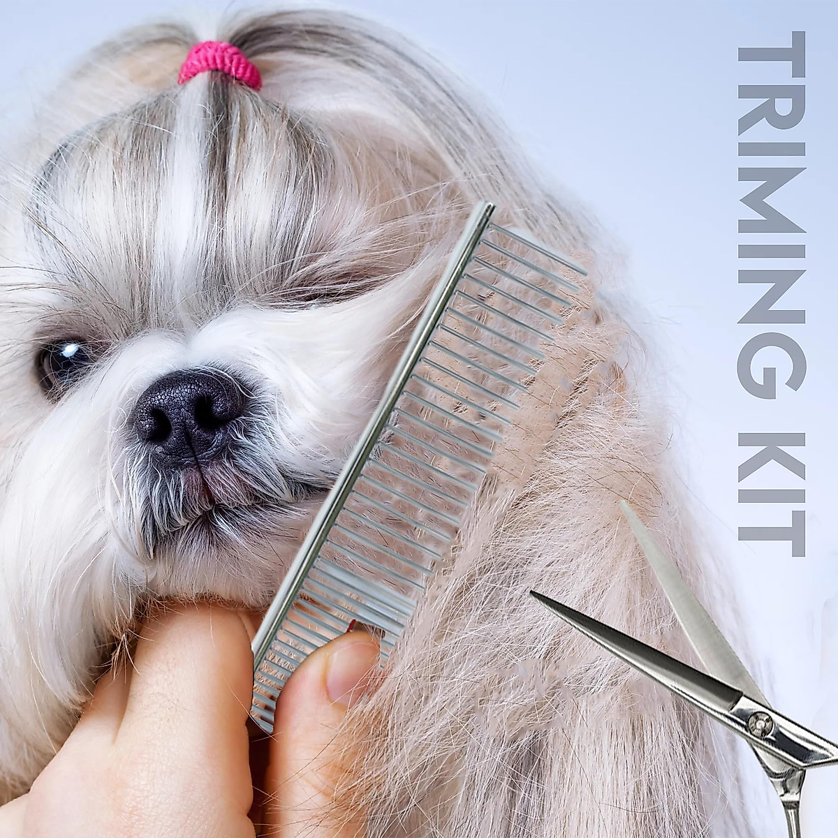 BougiePaw Dog Grooming Kit – Low Noise Cat & Dog Hair Trimmer with Pet Nail Cutter | Cordless Dog Clippers for Grooming Thick Coats with Bath Brush, & Shaver with Scissors for Dogs Cat Animal