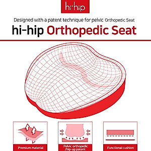 HIHIP Patented Comfort Design Hip Correction Chair Seat Cushion - Premium Orthopedic Back Posture Support Made of Quality Urethane-Hip Adjustments & Pelvic Correction-Back Pain Relief