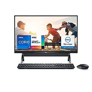 Dell Inspiron 7700 27-inch All in One Desktop Computer - FHD (1920 x 1080) Display, Pop-Up Webcam, Intel Core i7-1165G7, 12GB DDR4 RAM, 1TB HDD, Intel Iris Xe Graphics, Windows 11 Pro - Black