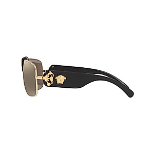 Versace VE 2207Q 1002/5 Gold Metal Square Sunglasses Gold Mirror Lens