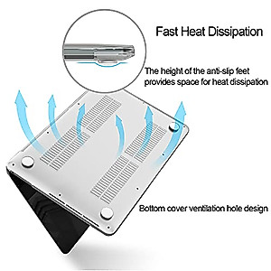 MAITTAO MacBook Air 13 Inch Case 2020 2019 2018 Release Model A1932 A2179 A2337 M1, Durable Hard Case Cover with Laptop Sleeve & Keyboard Cover for Mac Air 13.3 with Retina Touch ID, Marble Blue