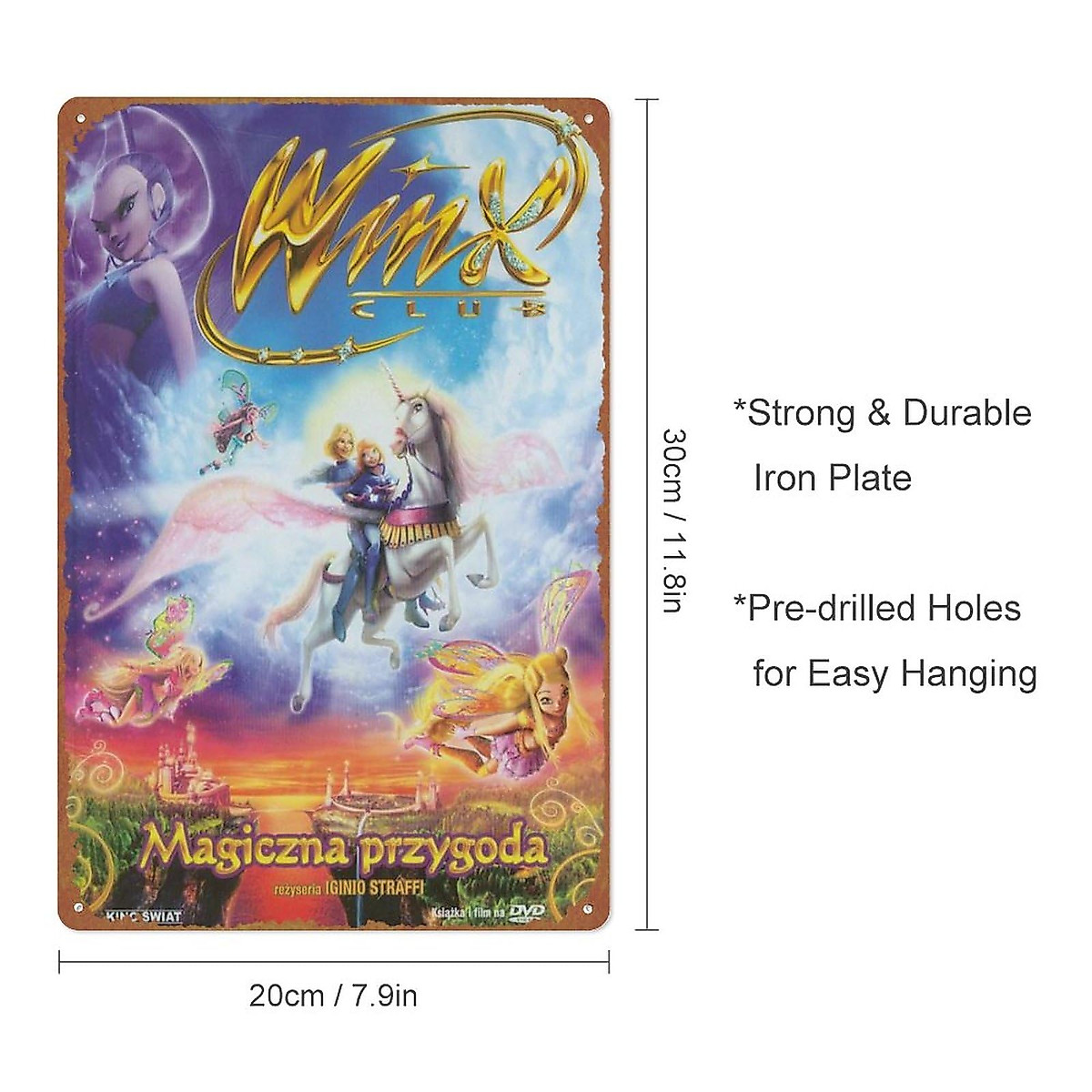 Winx Club 3D: Magical Adventure Men's Wall Decoration Old Car Shop Movie Poster Oil and Gas Station Logo 8 × 12 inches