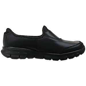 Skechers for Work Women's Sure Track Slip Resistant Shoe, Black, 7.5 M US