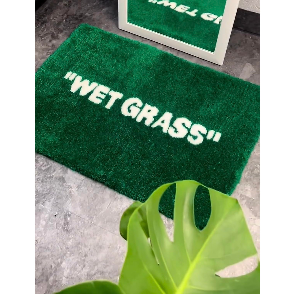 LUXAPE Wet Grass Rug - Tufted Hypebeast Rug - Handmade & Premium - 32 * 20in (80 * 50cm) - Hypebeast Room Decor - Off White Rug - Aesthetic Bape Rug - Luxape Rug