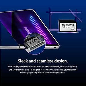 Transcend 128GB JetDrive Lite 330 Storage Expansion Card for 13-Inch MacBook Pro with Retina Display (TS128GJDL330),Black, Silver
