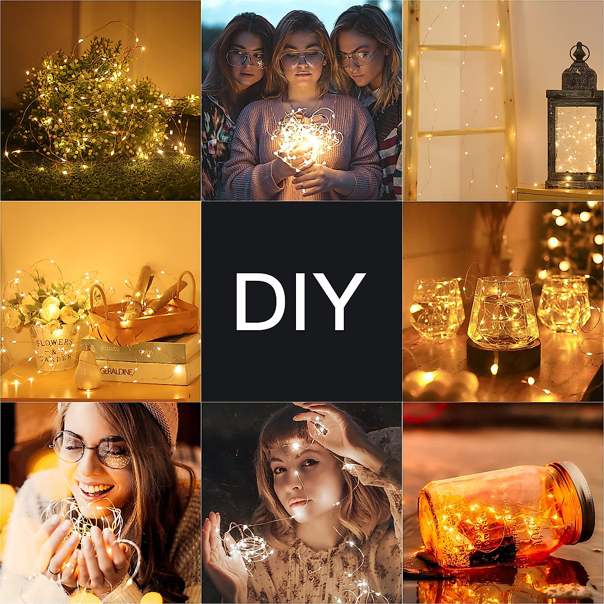 Outdoor Solar String Lights 2 Pack 33ft 100 LED Fairy Lights Waterproof Copper Wire 8 Modes Solar Fairy Lights for Bedroom Christmas Party home wedding decorations Garden Indoor Decor warm white