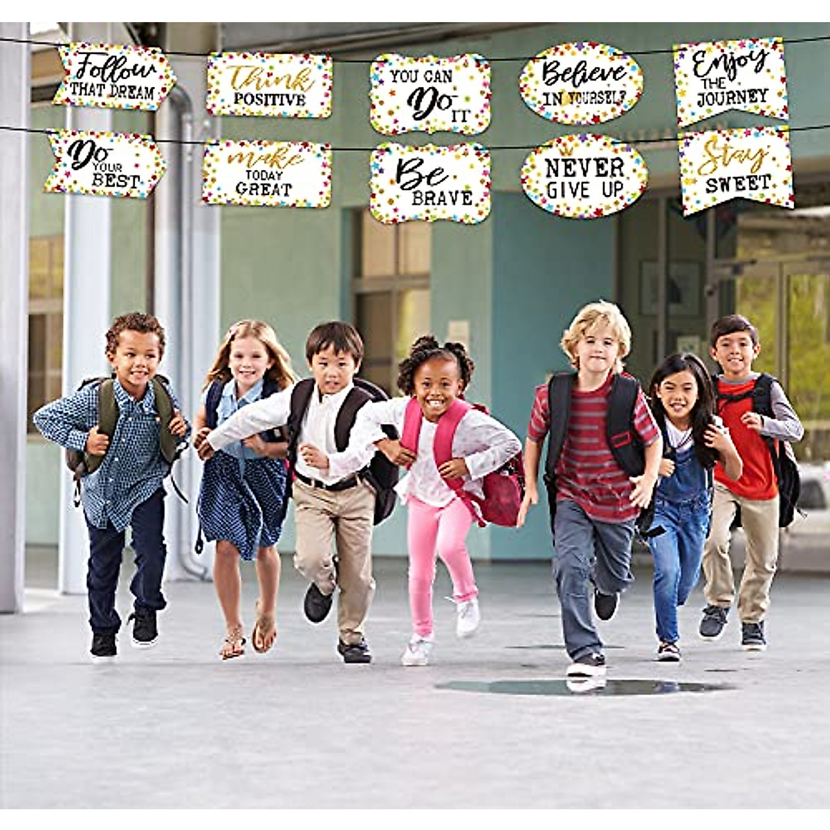 Hohomark Classroom Decoration Banner Motivation Confetti Positive Porch Sign Back to School Positive Sayings Accents for Student Teacher School Classroom Bulletin Board Office Home Nursery Decor