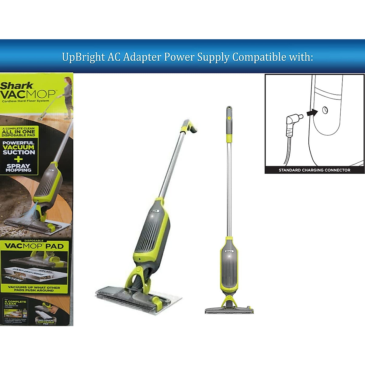 OEM Genuine Shark 13.3V 0.75A AC/DC Adapter for Shark VM200 26 VM20026 VM200C VC200 UM200 UM205 VC205 VACMOP 10.8V Li-ion Battery Pro Cordless Floor Vacuum Mop Hand Vac DCVM200 DK012-133075H-U Charger