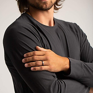 Enso Rings Thin Elements Silicone Ring Infused with Precious Elements – Stackable Wedding Engagement Band – 4.3mm Wide, 1.75mm Thick (Silver, 7)