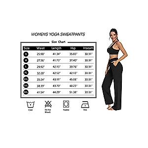 Sarin Mathews Womens Yoga Sweatpants Wide Leg Lounge Pajamas Pants Comfy Drawstring Workout Joggers Pants with Pockets Black 2XL