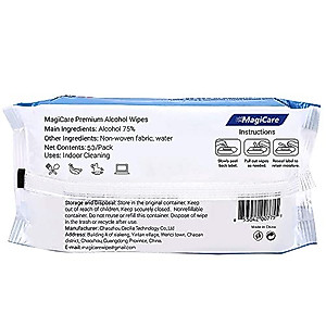 MagiCare Hand Sanitizer Wipes (4-80ct Packs) - Disposable 75% Alcohol Wipes - Unscented Sanitizing Wipes for Home, Travel, Classroom, Camping, etc - Four, 80ct Hand Wipes Soft Packs (320pcs)
