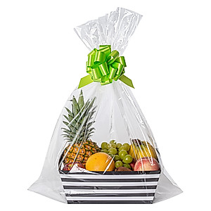 Restaurantware Gift Tek 5.5 Inch Ribbon Pull Bows 10 Satin Pull Bows - 20 Loops Instant Pull Design Green Plastic Flower Bows For Gifts Large For Wedding Baskets And Gift Wrapping