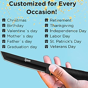 Personalized Gift for Men - Customized Tanto Knife Engraved Gifts for Dad Husband - Custom Fixed Blade Knives - Gift Idea for Birthday Christmas Valentine's Day Anniversary Stocking Stuffers 2307 PS