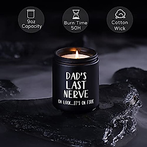 Miracu Manly Candles for Dad - Dads Last Nerve - Funny Dad Gifts, Dad Birthday Gifts from Daughter, Son - Relaxation, Fathers Day Relaxing Gifts for Dad, Father, Best Dad, Daddy - Bday Gifts for Dad