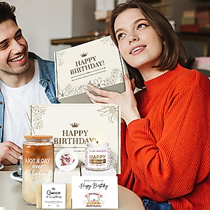 Birthday Gifts for Women, Happy Birthday Gift Baskets for Women, Women Unique Birthday Gifts Ideas for Best Friend, Her, Sister, Daughter, Coworkers, Families - Not a Day over Fabulous Glass Gifts Box