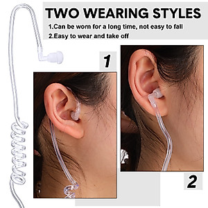 20 Packs Radio Earpiece 3.5mm Earpiece Walkie Talkie Surveillance Headset Single Wire Listen Only Ear Piece with Clear Acoustic Coil Tube Earbud Audio Kit