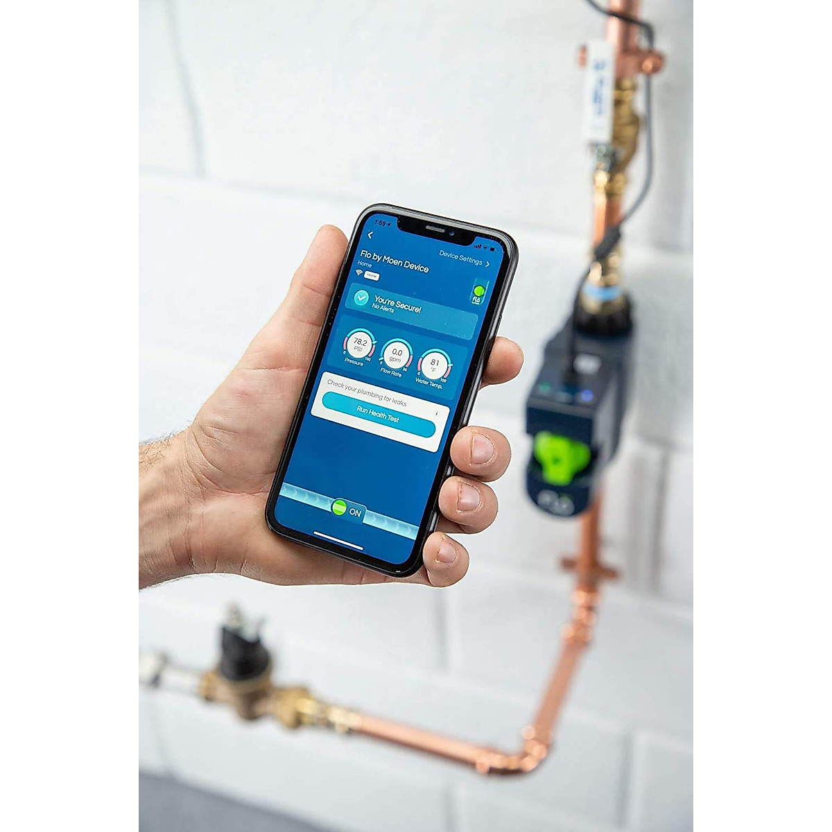 Moen 900-001 Flo by Moen 3/4-Inch Smart Water Shutoff with 920-005 Flo by Moen Smart Water Detector, 3-Pack