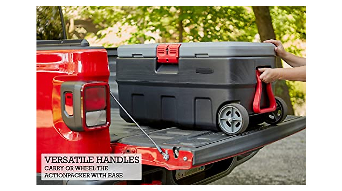 Durable 35 Gal Rubbermaid ActionPacker Storage Bin