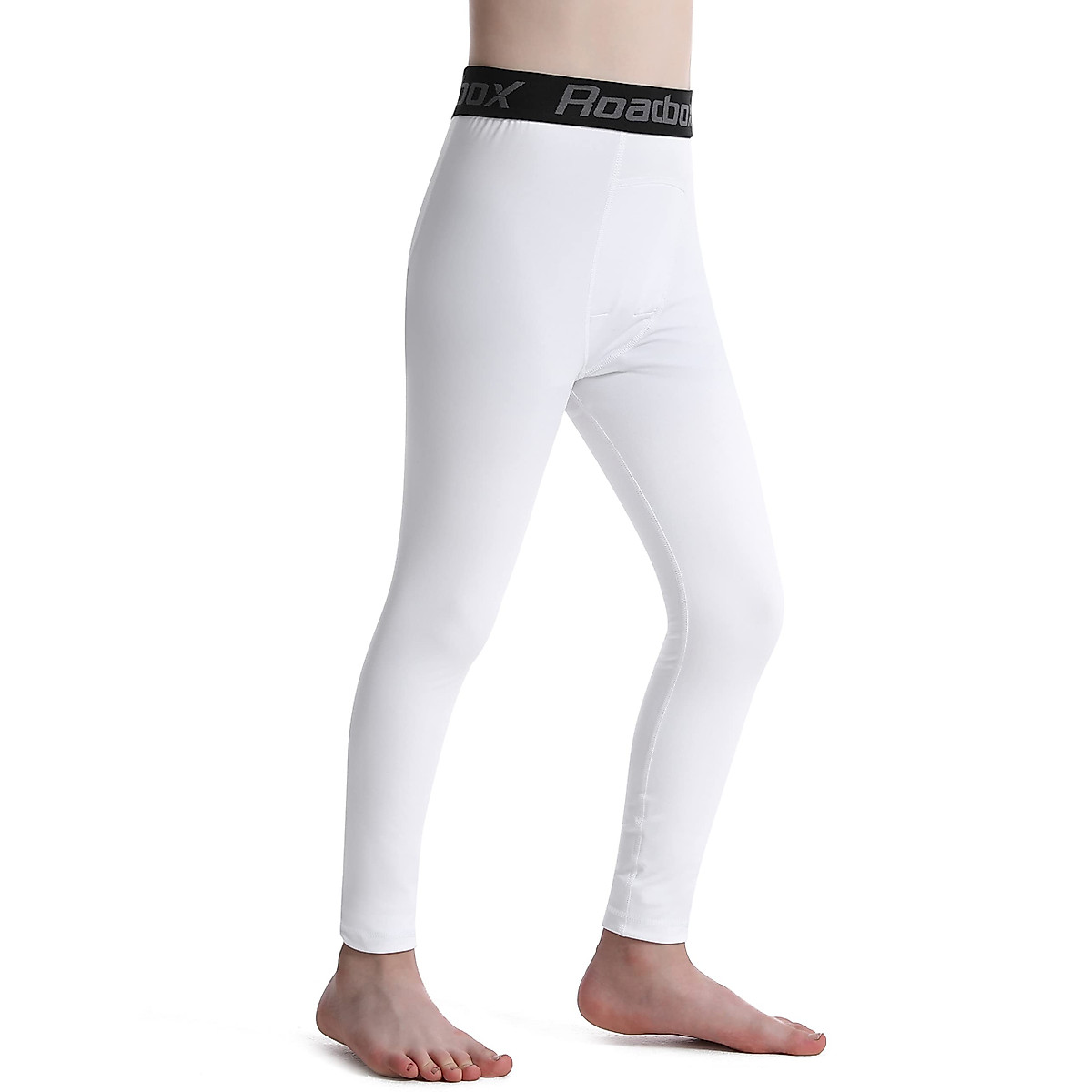 Roadbox 2 Pack Boys Thermal Pants - Youth Fleece Lined Base Layer Tights Kids Athletic Sports Leggings for Basketball Football