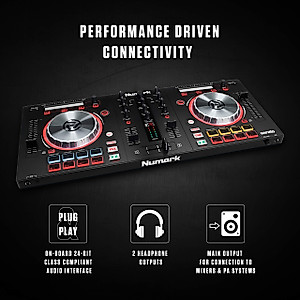 Numark Mixtrack Pro 3 | All In One 2 Deck DJ Controller for Serato DJ Including an On board Audio Interface, 5 inch High Resolution Jog Wheels and Serato DJ Intro & Prime Loops Remix Tool Kit