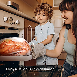 25 Count Ebelbo Nylon Turkey Oven Bags, 19x23.5 Inch Large Size BPA Free up to 400°F for Meats Chicken Seafood Vegetables Cooking Roasting Freezer