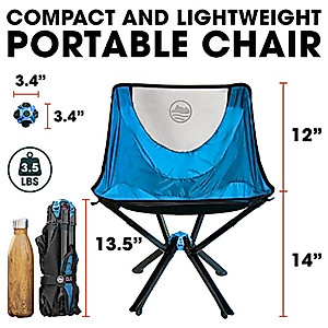 CLIQ Small Collapsible Portable Chair That Goes Every Where Outdoors. Compact Folding Chair for Adults That Sets Up in 5 Seconds | Camping Chair Supports 300 Lbs