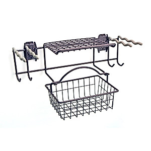 Organized Living 7115520050 Activity Organizer Garden Rack with Basket,Granite Gray