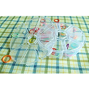 WOIWO 2 PCS Round 8-Case Storage Box Transparent PP Plastic Box Beaded Box Nail Parts Box Storage Jewelry Storage Small Box