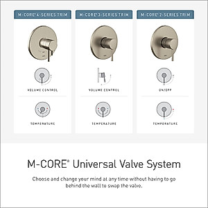 Moen UT2472EPBL Genta LX M-CORE 2-Series 1-Handle Shower Trim Kit, Valve Required, Matte Black
