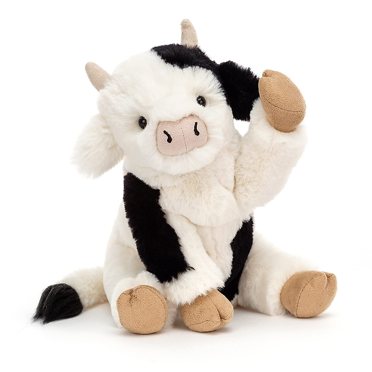 Jellycat Carey Calf Cow Stuffed Animal, 9 inches | Farmyard Plush Toy | Classic Children's Gift