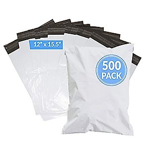 Reli. Poly Mailers 12x15.5 | 500 Pcs Bulk | Shipping Envelopes/Shipping Bags | White Packaging Bags for Shipping | Non-Padded Polymailers, Self Sealing Mailing Bags for Clothing, Bulk (White)