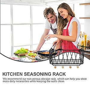 FOMIYES White Wall Decor Hanging Storage Rack Hole- Free Storage Shelf Hanging Clothes Storage Organizer Wardrobe Hanging Rack for Home Closet Wardrobe Use Black Key Hanger