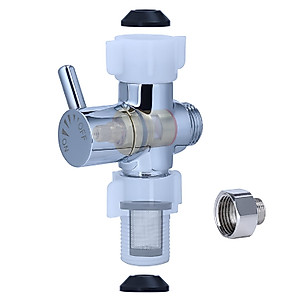 Brass Bidet T Adapter with Shut-Off Valve,3 Way 7/8 or 15/16 and 1/2 or 3/8,Metal T Valve for Bidet splitter, Toilet Tee Connector Diverter Valve with Filter Screen