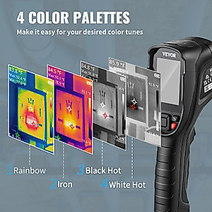 VEVOR Thermal Imaging Camera, 240x180 IR Resolution (43200 Pixels), 20Hz Refresh Rate Infrared Camera with -4℉~662℉ Temperature Range, 16G Built-in SD Card, and Rechargeable Li-ion Battery