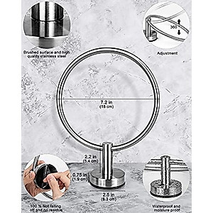 DGYB Suction Cup Hooks for Shower + Brushed Nickel Suction Cup Hand Towel Ring
