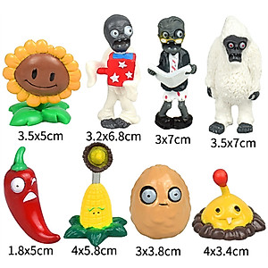 JHESAO 16PCS Plants PVZ Toys Set Figurines Zombies Series PVZ Plush PVC Toys New, Great Gifts for Kids and Fans, Birthday and Party