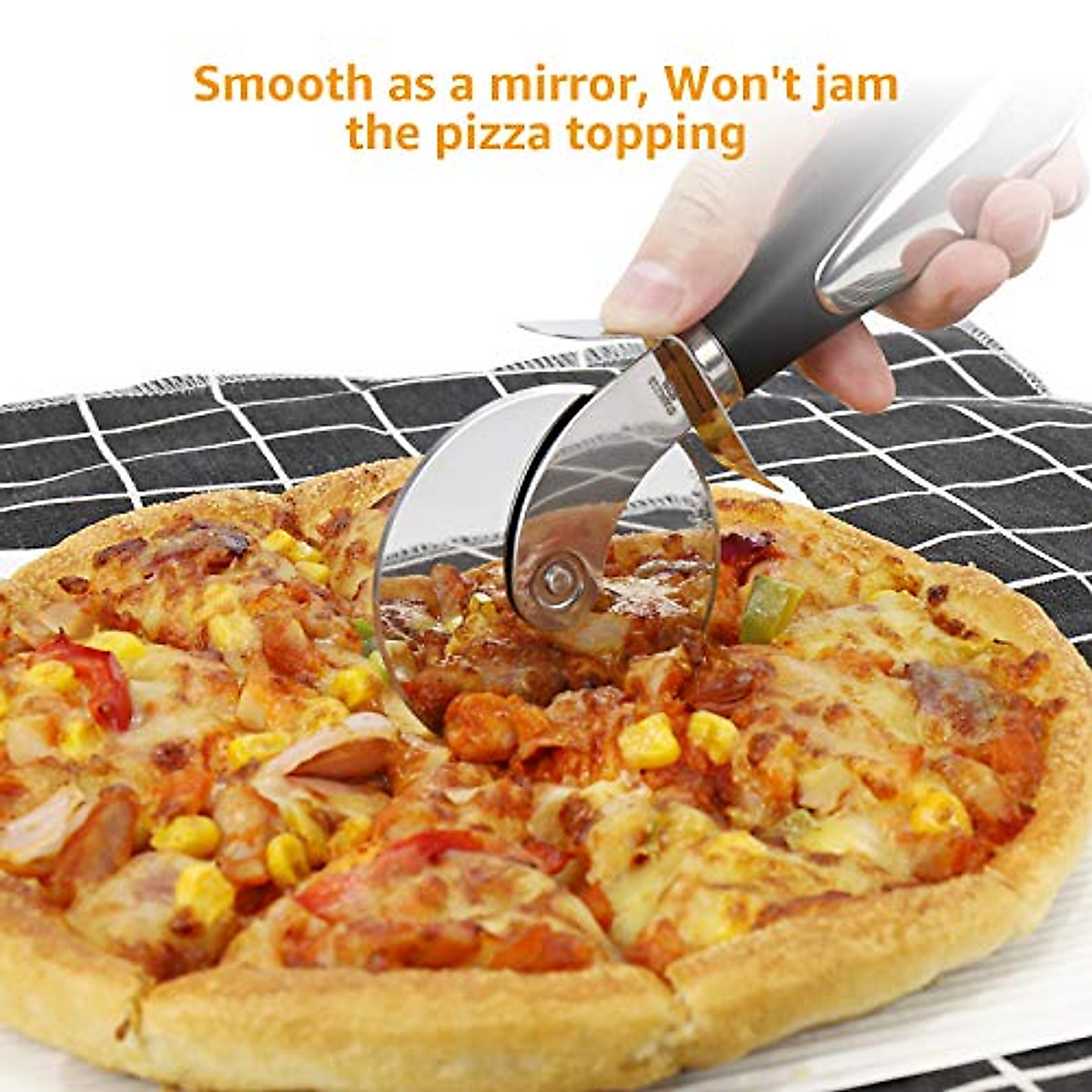 Pizza Cutter Wheel - Premium Kitchen Pizza Cutter - Super Sharp and Easy to Clean Pizza Slicer, Pizza Wheel, Cortador De Pizza, Black