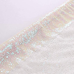 Eternal Beauty Iridescent Sequin Wedding Backdrop Photography Background Party Curtain, 5Ft X 7Ft