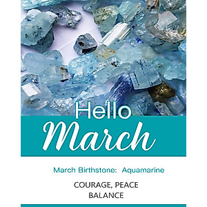 MIDDLUX Gold Heart Necklace, Charm Necklace, March Birthstone Jewelry, March Birthstone Necklace, Aquamarine Necklace, March Birthday Gifts for Women