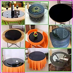 MAGILL 40in Lazy Susan Turntable Black Dining Table Serving Tray for Kitchen，8mm Thick Tempered Glass Rotating Tray，360° Swivel, Large Tabletop Swivel Plate (Color : Black, Size : 80cm/32in)