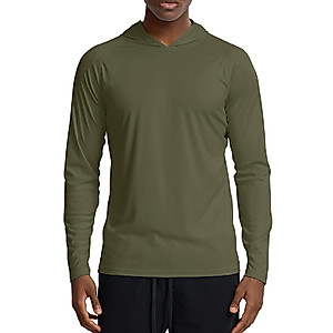 Zengjo Lightweight Hoodie Men Athletic UV Protection(Army Green,M)