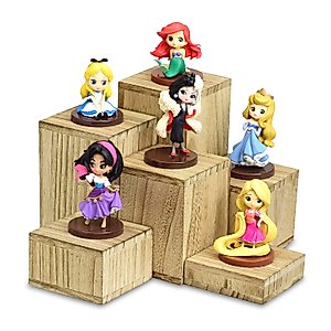 MOOCA Wooden 6 Pcs Square Risers for Display Jewelry and Accessories Display Stand Wooden Risers For Jewelry Figurine, Oak
