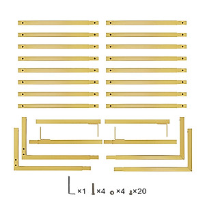 6.6FT Gold Backdrop Stand, Wedding Metal Square Balloon Arch Kit Frame Garden Arbor Frame Flower Ring Stand for Wedding Birthday Party Ceremony Anniversary Photo Background Decoration