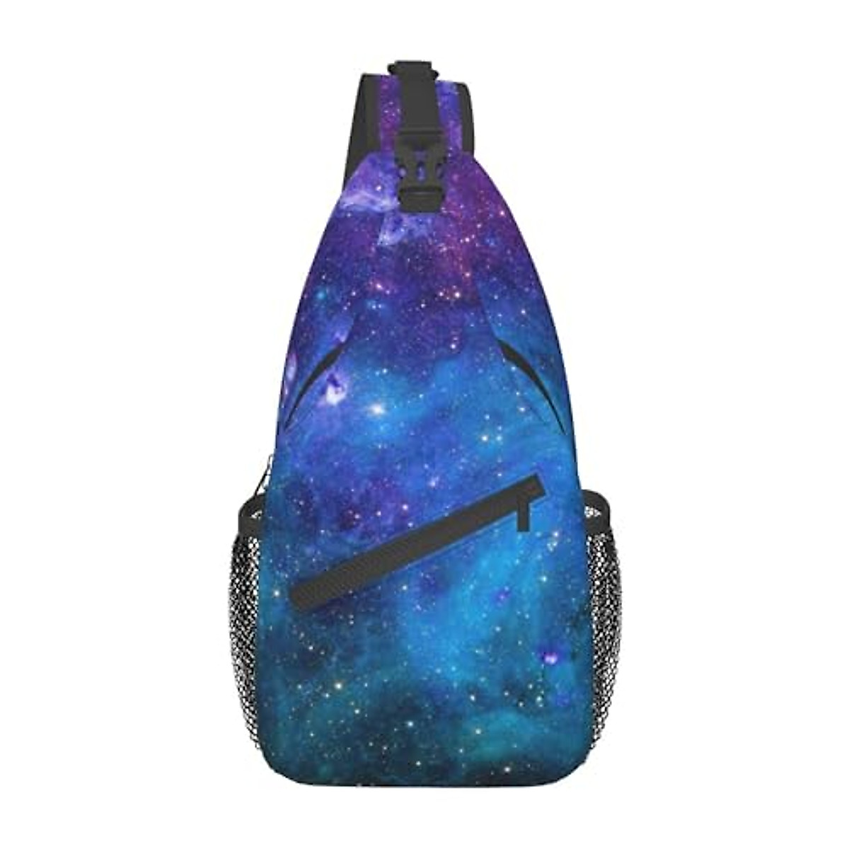 SURERUIM Blue Galaxy Sling Bag Crossbody Shoulder Backpack Outer Space Galaxy Stars in Space Celestial Astronomic Planets in The Universe Chest Bag Nebula Print Travel Hiking Daypack for Men Women