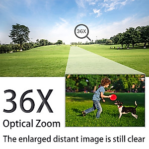 EDSACE 5MP PTZ Camera 36X Optical Zoom,Ontinuous 360° pan,Auto Tracking,Human Detection,Two Way Audio,Long Range Infrared Night Vision up to 393ft (Built-in Audio)